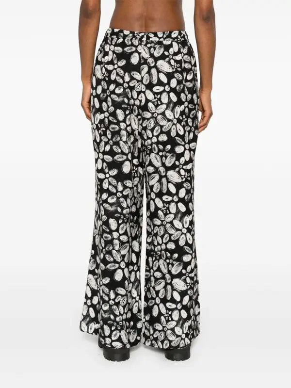 Marni Floral Print Trousers - Black
