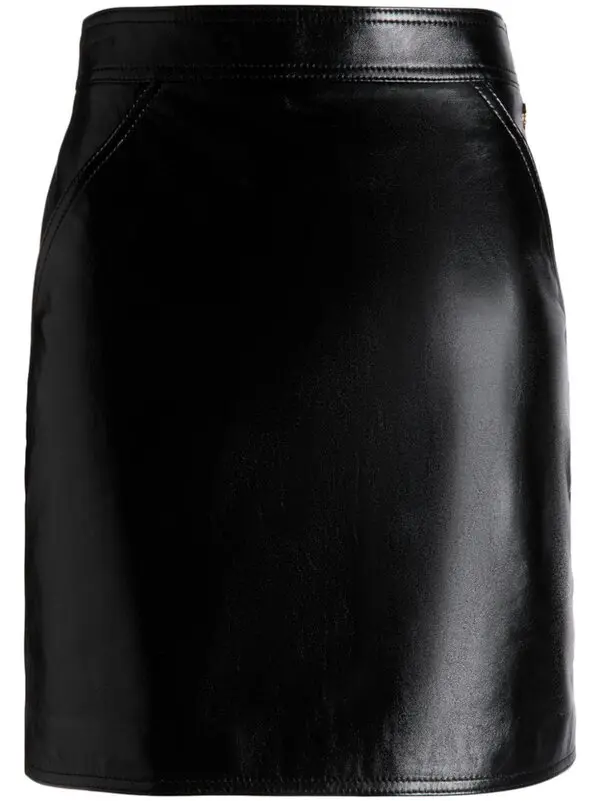 Bally High-waisted Leather Skirt