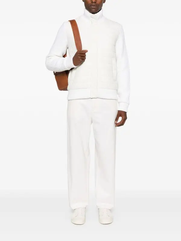 Herno Knitted-panel Padded Bomber Jacket