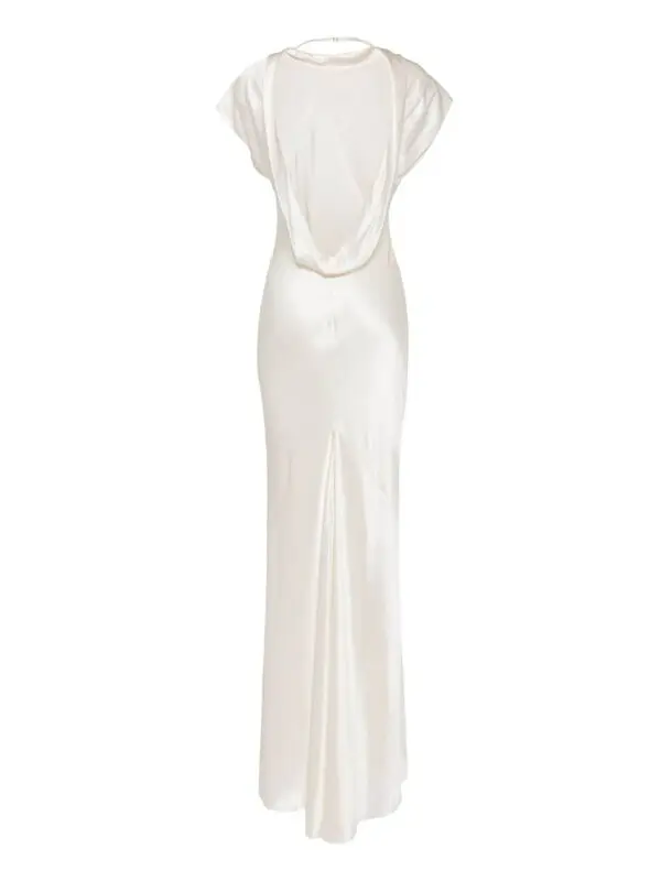 Michelle Mason Sleeveless Silk Gown - White