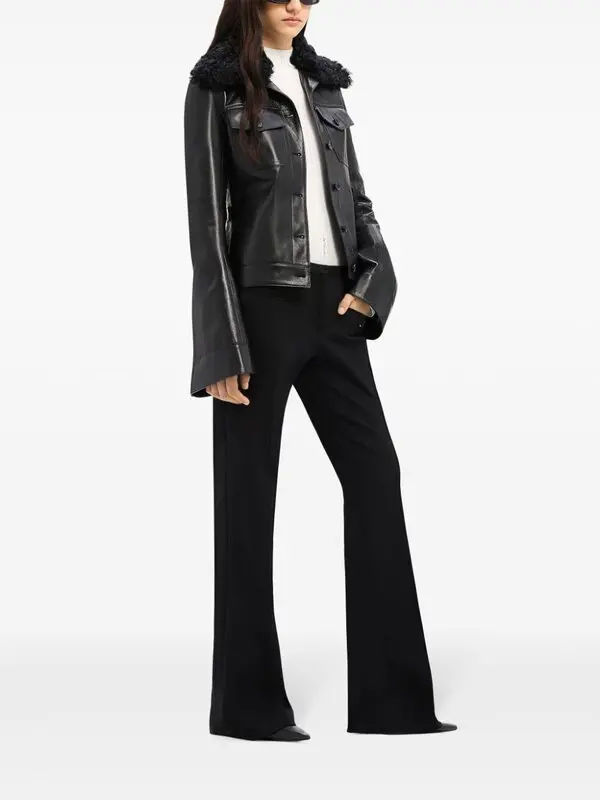 COURREGES Shearling-collar Leather Jacket