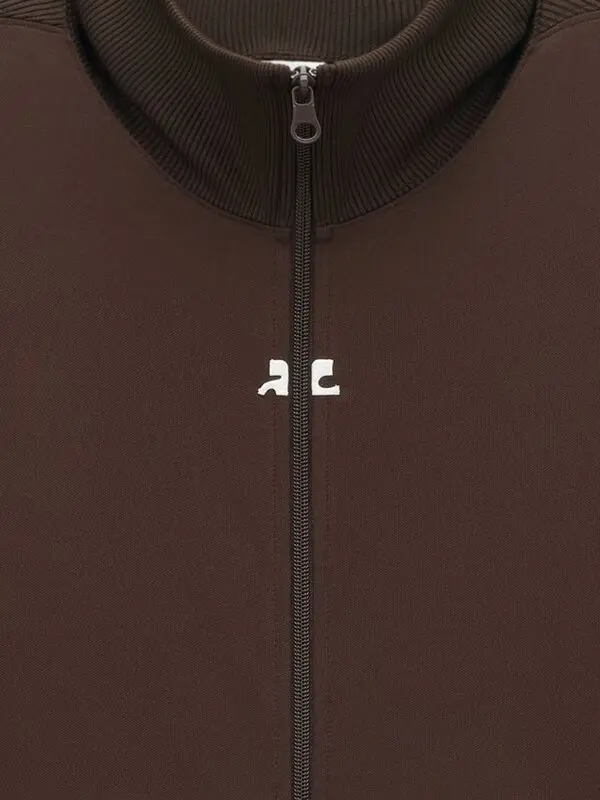 COURREGES Embroidered-logo Tracksuit Jacket - Brown