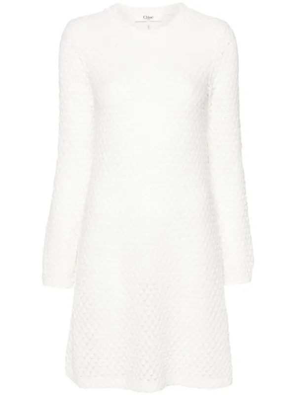 Chloé Pointelle-knit Mini Dress