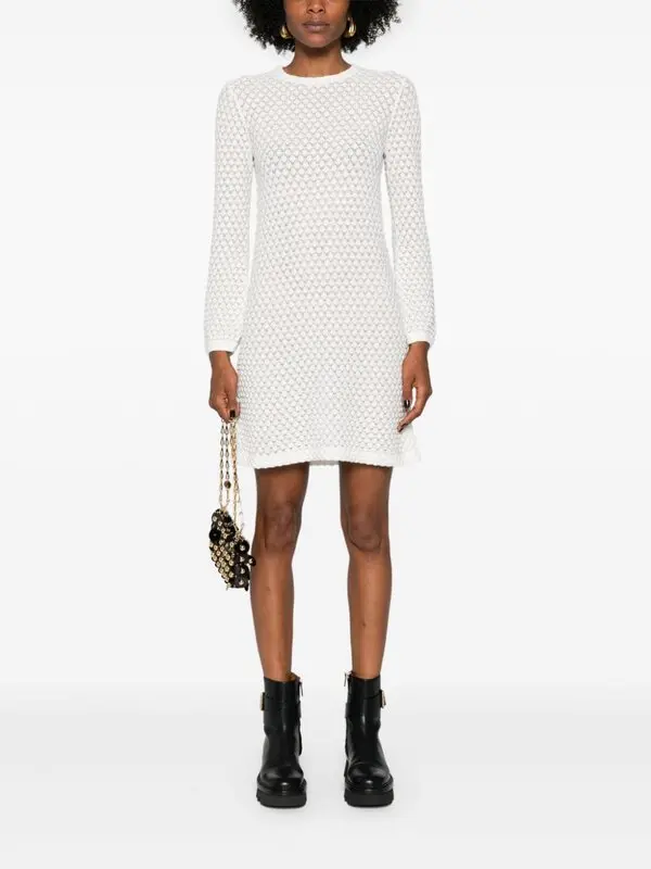 Chloé Pointelle-knit Mini Dress