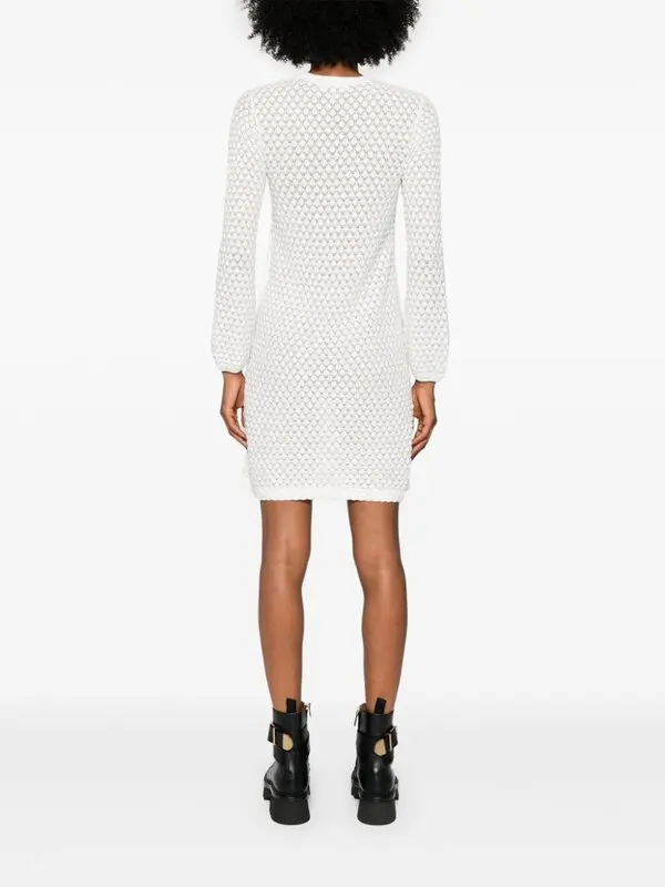 Chloé Pointelle-knit Mini Dress