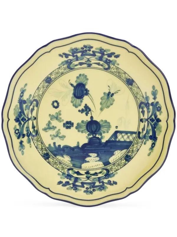 GINORI 1735 Floral-motif Bread Plate - Yellow