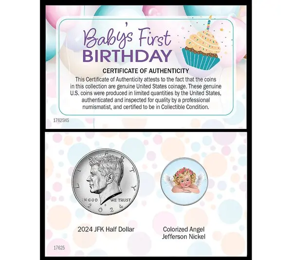 AMERICAN COIN TREASURES 2024 Baby's First Birthday Collectible Coin Card - One-color