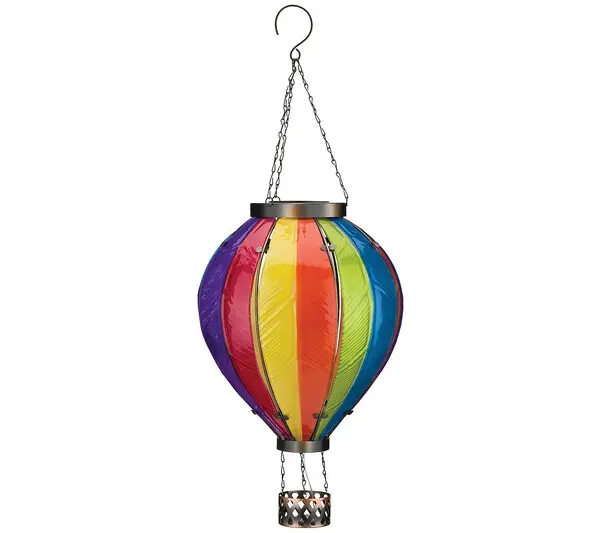 REGAL ART & GIFT Hot Air Balloon Solar Lantern Xlg Rainbow - One-color