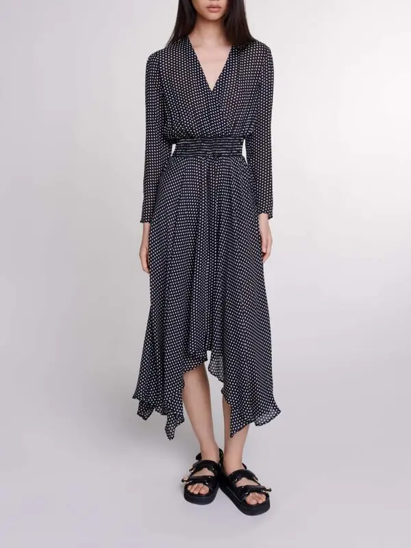 Maje Vestido Midi De Lunares