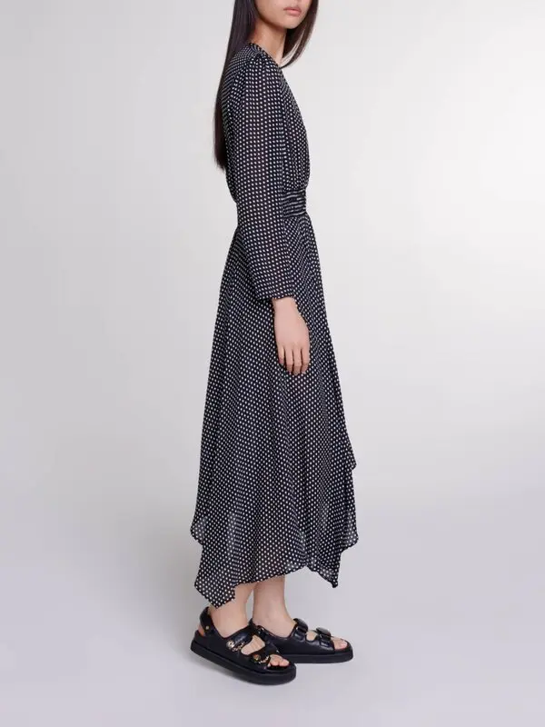 Maje Vestido Midi De Lunares