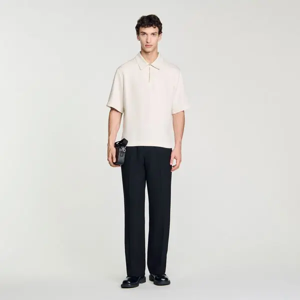 Sandro Loose-fit Shirt With Zipped Collar