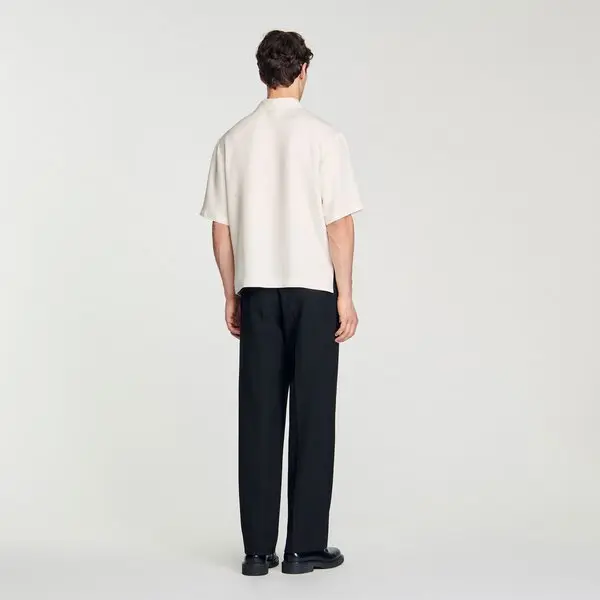 Sandro Loose-fit Shirt With Zipped Collar