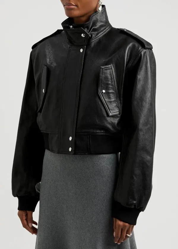 Khaite Kember Cropped Leather Jacket