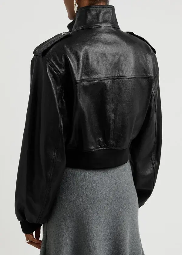 Khaite Kember Cropped Leather Jacket