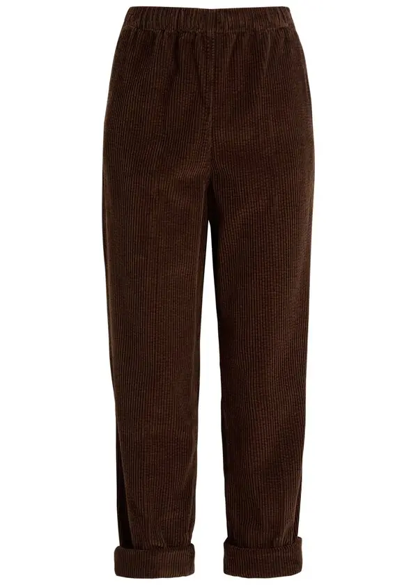 American Vintage Padow Cropped Corduroy Trousers - Brown