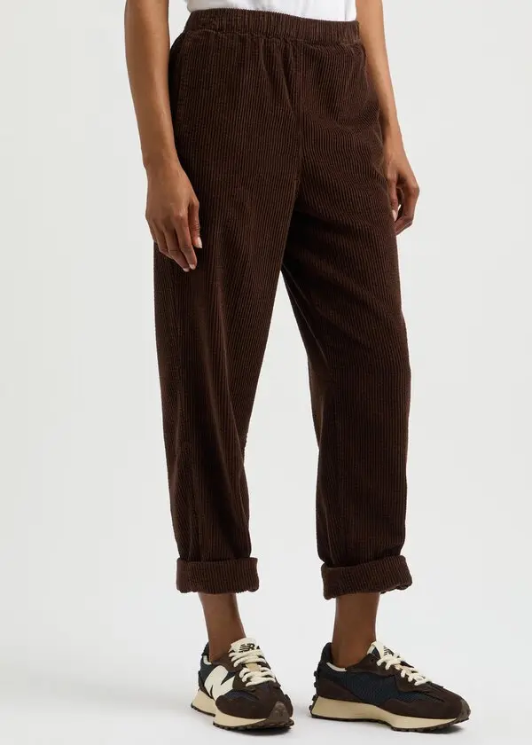 American Vintage Padow Cropped Corduroy Trousers - Brown