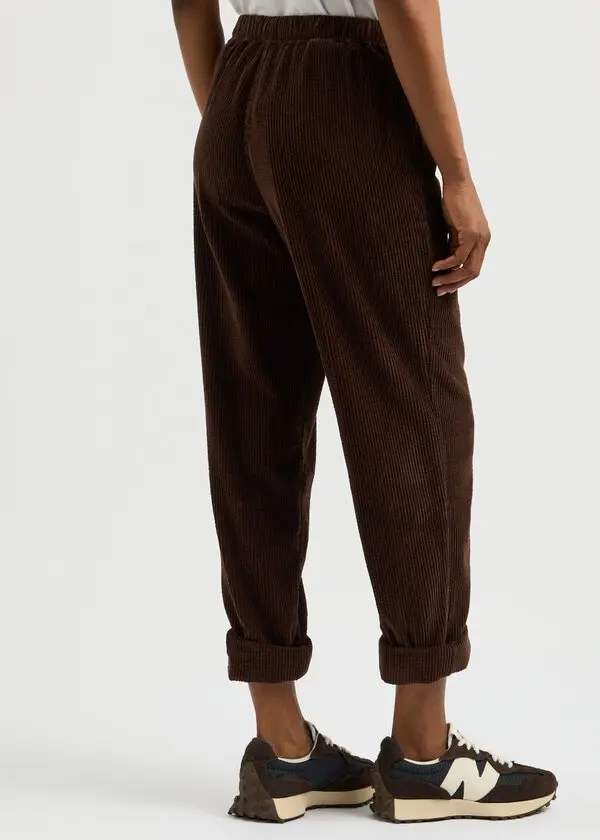 American Vintage Padow Cropped Corduroy Trousers - Brown