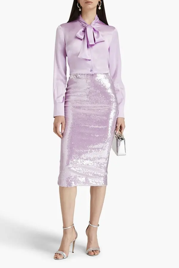 Oscar De La Renta Pussy-bow Silk-satin Blouse