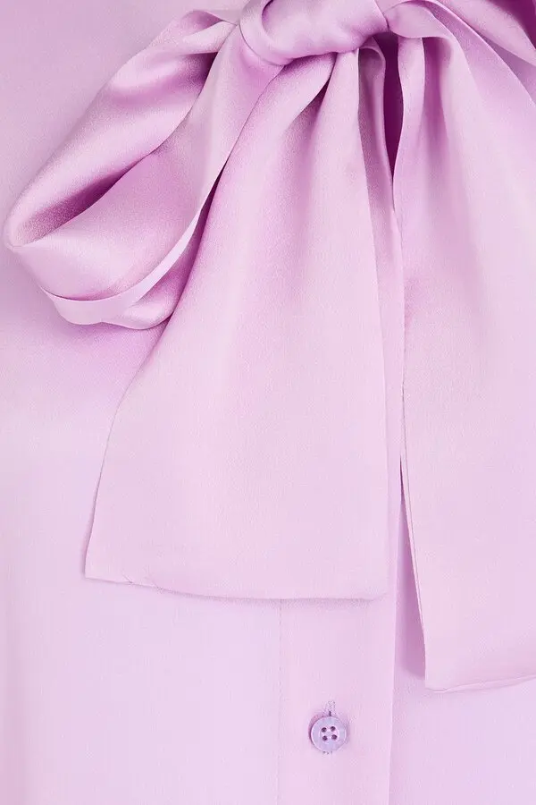 Oscar De La Renta Pussy-bow Silk-satin Blouse