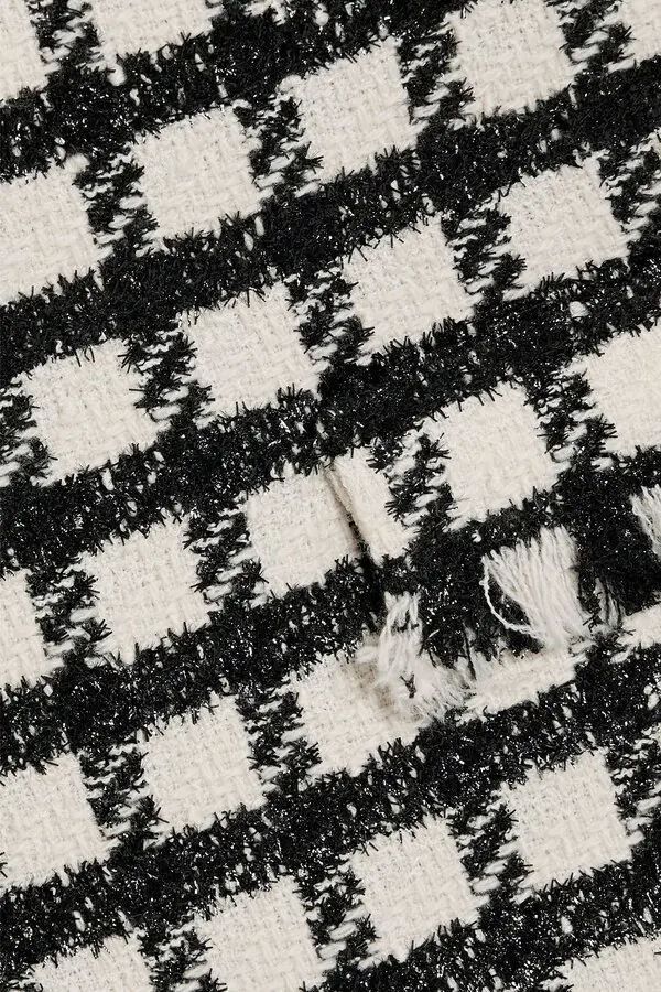 Oscar De La Renta Checked Wool-blend Bouclé-tweed Dress