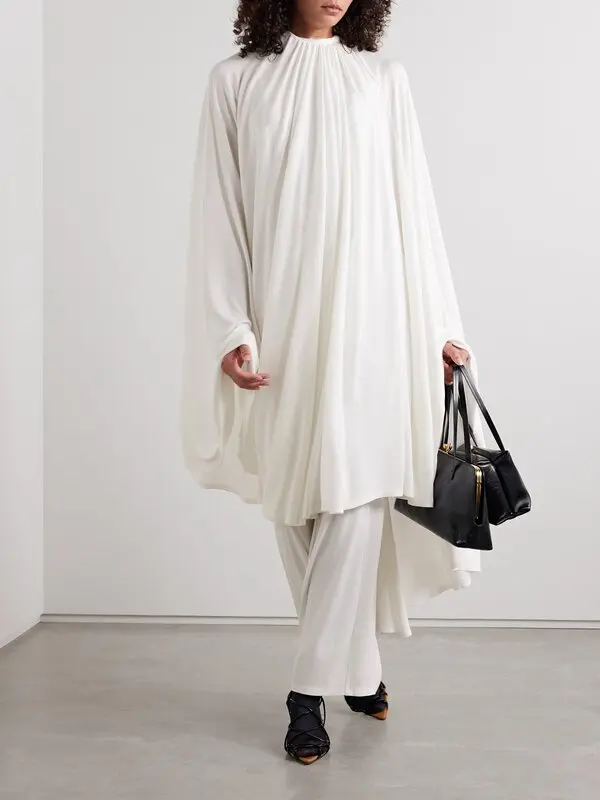 Marie Adam-leenaerdt Cape-effect Layered Maxi Dress - White