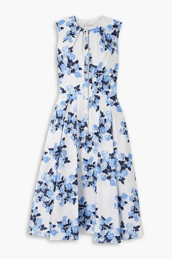 Emilia Wickstead Suzi Floral-Print Midi Dress In Light Blue - 75% Off |  Editorialist
