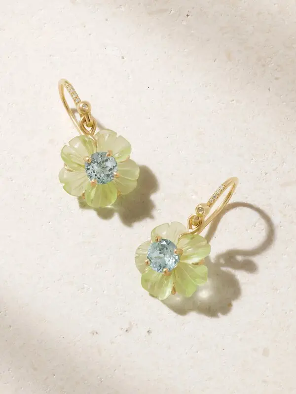 Irene Neuwirth Tropical Flower 18-karat Multi-stone Earrings - Gold