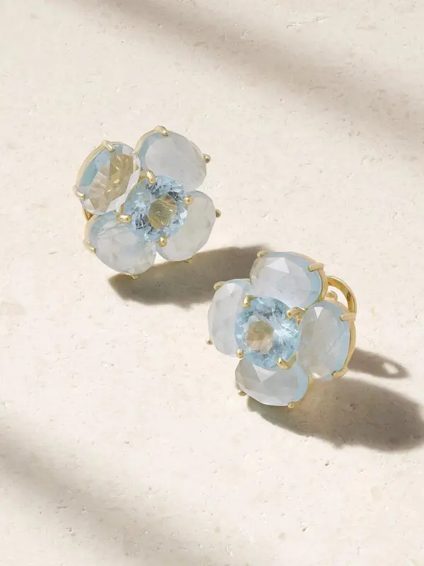 Irene Neuwirth Classic Aquamarine Earrings - Gold