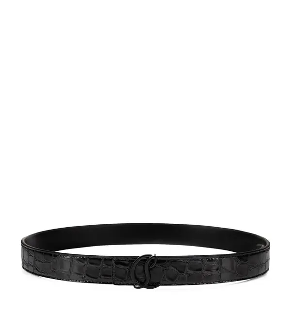 CHRISTIAN LOUBOUTIN Cl Logo Leather Belt - Black