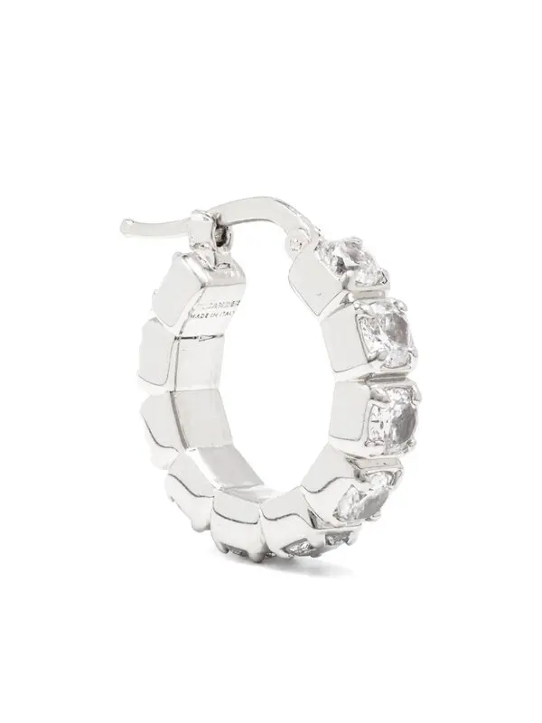 JIL SANDER Zirconia-embellished Single Hoop Earring - Silver