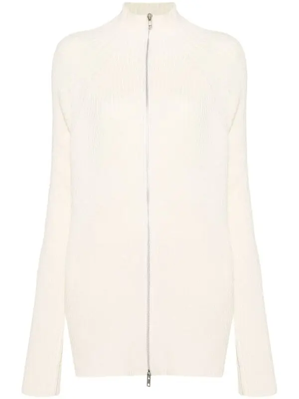 Y’s Zip-up Ribbed-knit Cardigan