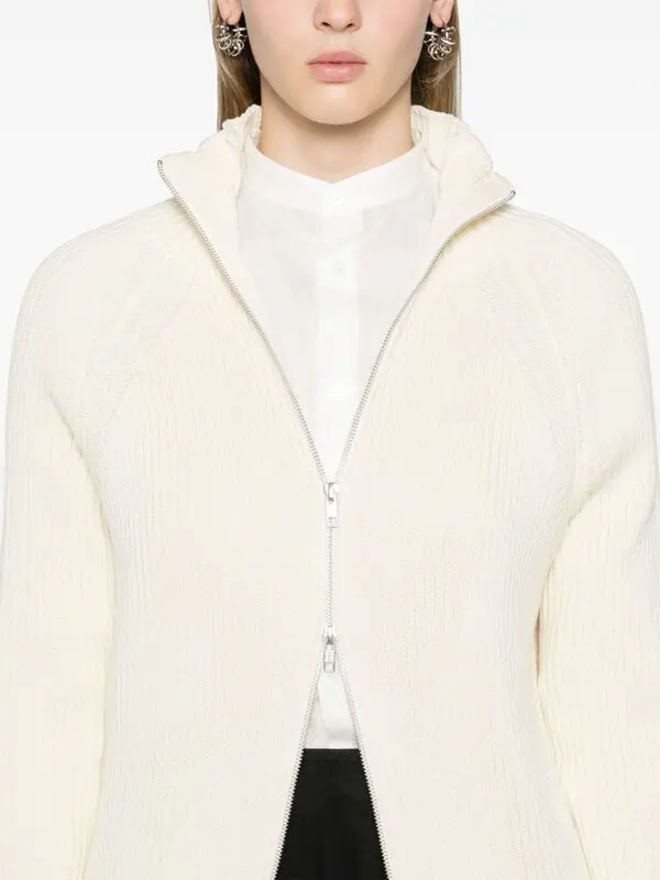 Y’s Zip-up Ribbed-knit Cardigan