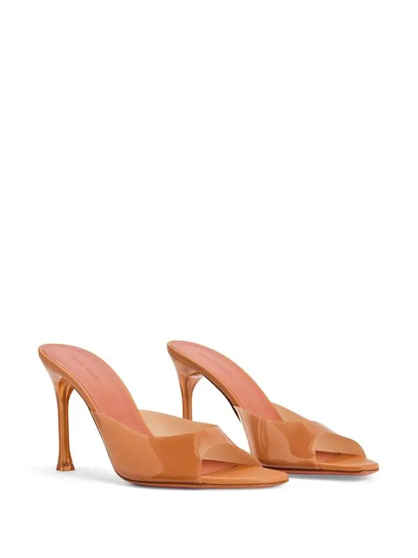 Amina Muaddi Alexa Translucent Stiletto Sandals - Orange