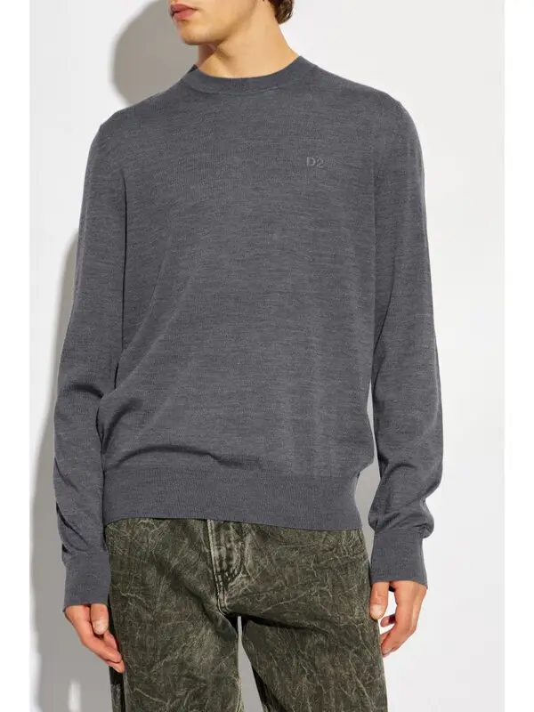 Dsquared2 Logo-embroidered Jumper - Grey