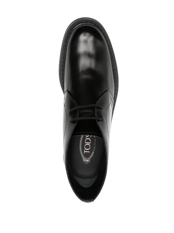 TOD'S Leather Desert Boots - Black