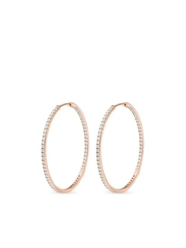 VEYNOU 14kt Recycled Rose Gold Cleo Diamond Hoop Earrings - Pink