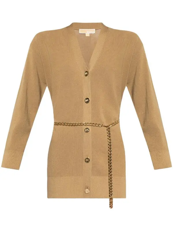 Michael Kors Chain Belted Cardigan