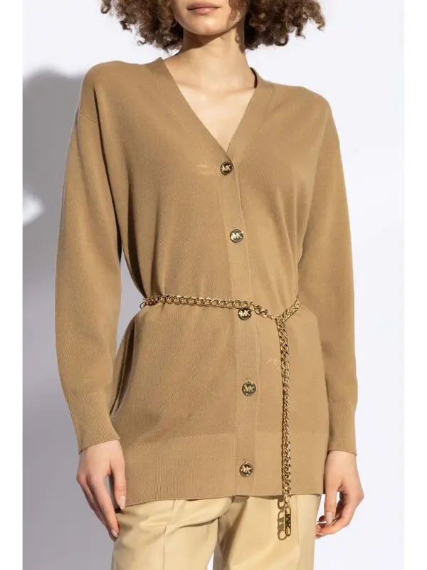 Michael Kors Chain Belted Cardigan
