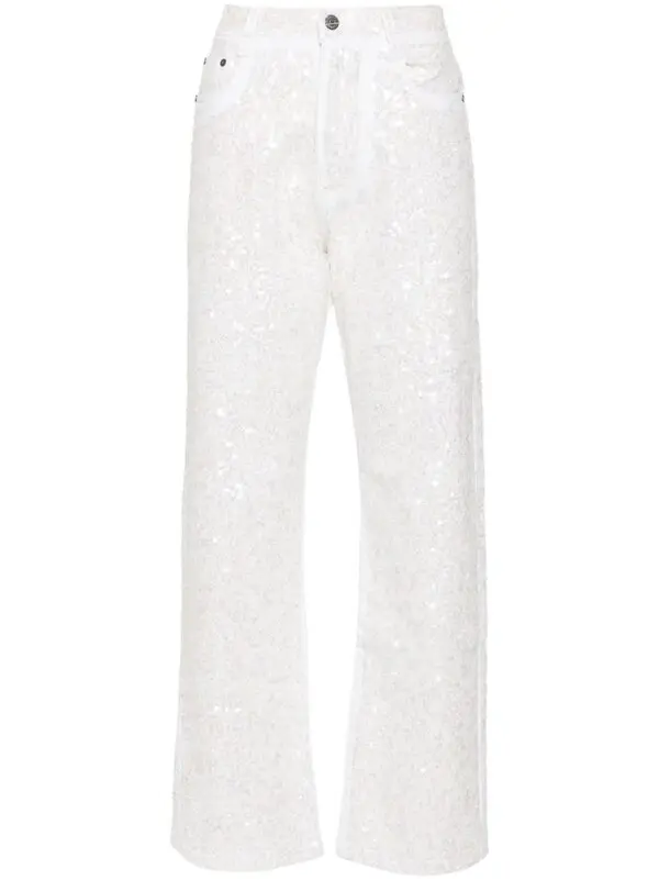 P.a.r.o.s.h Guff Sequin-embellished Jeans - White