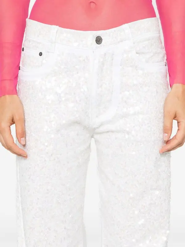 P.a.r.o.s.h Guff Sequin-embellished Jeans - White