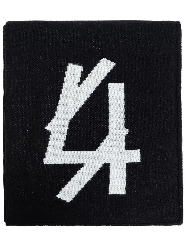 44 LABEL GROUP Logo-jacquard Scarf - Black