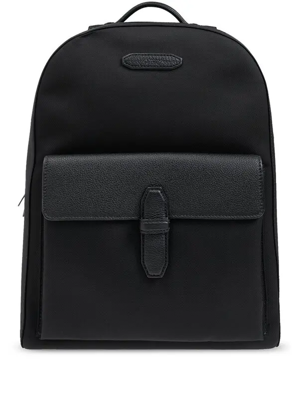 Brioni Logo-appliqué Backpack - Black