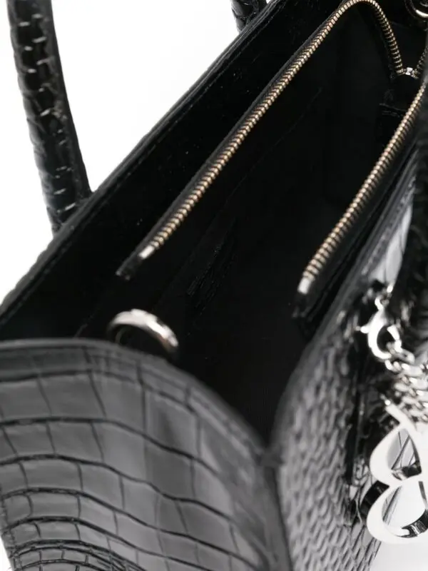 Blumarine Embossed Leather Tote Bag - Black | Editorialist display picture 1
