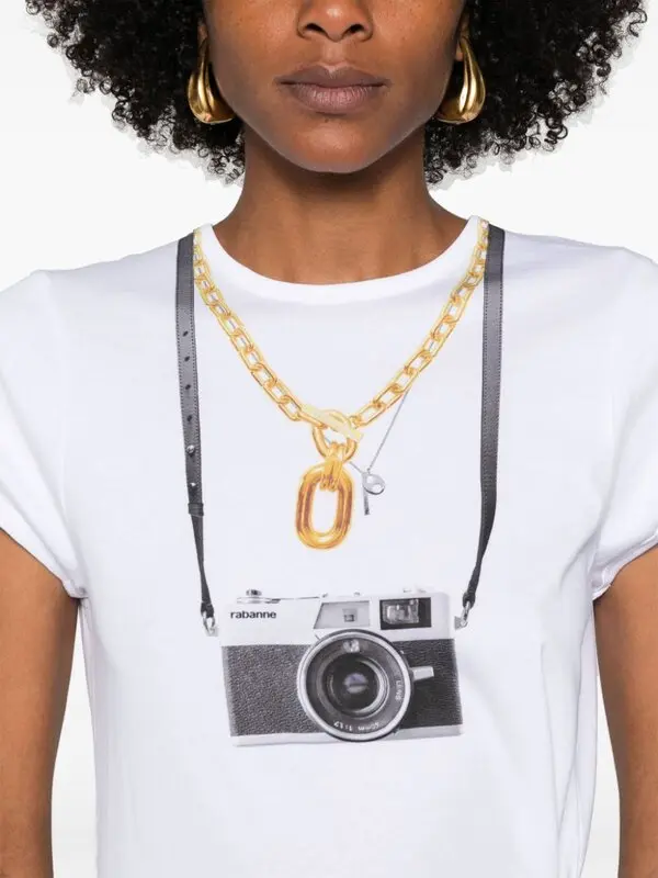 Rabanne Camera-print Cotton T-shirt
