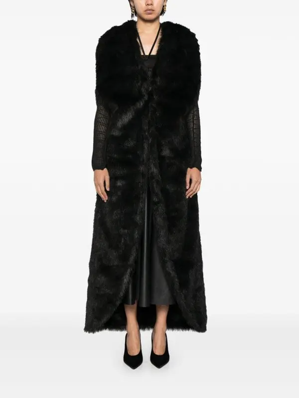 SAIID KOBEISY Faux-fur Maxi Coat