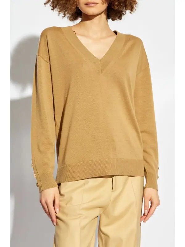 Michael Kors Buttoned Cuffs V-neck Jumper