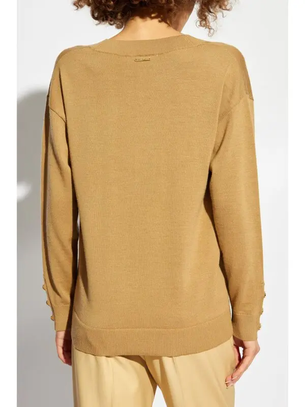 Michael Kors Buttoned Cuffs V-neck Jumper