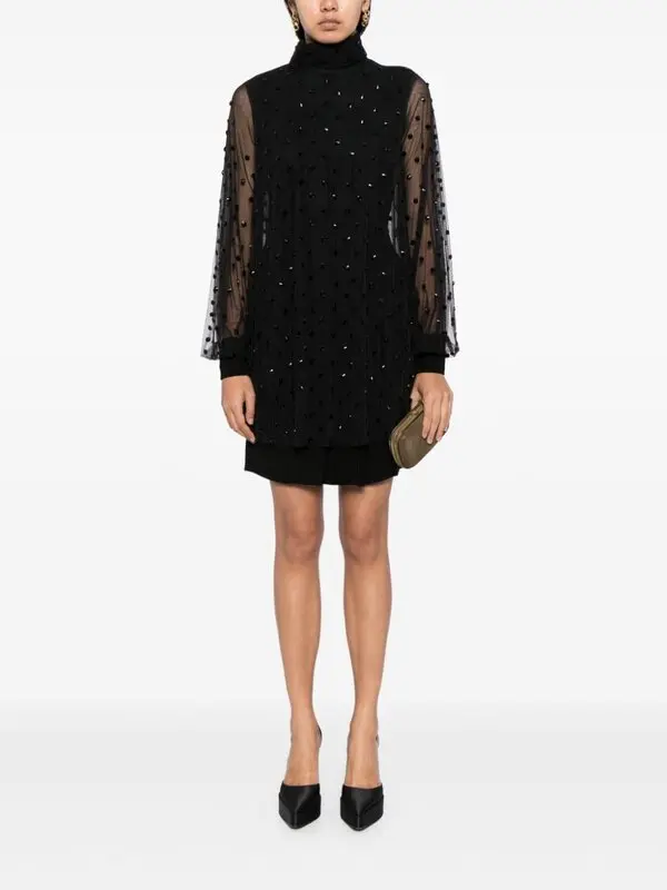 SAIID KOBEISY Bead-embellished Layered Dress