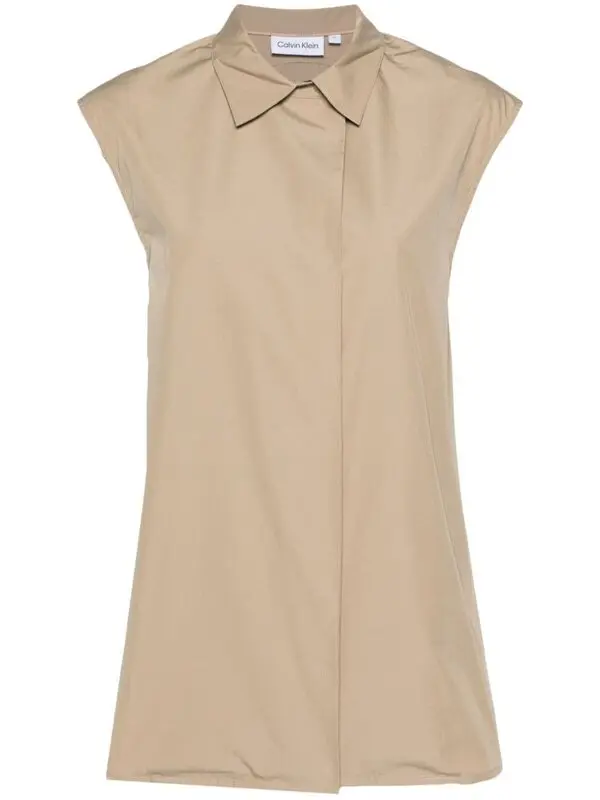 Calvin Klein Sleeveless Poplin Shirt