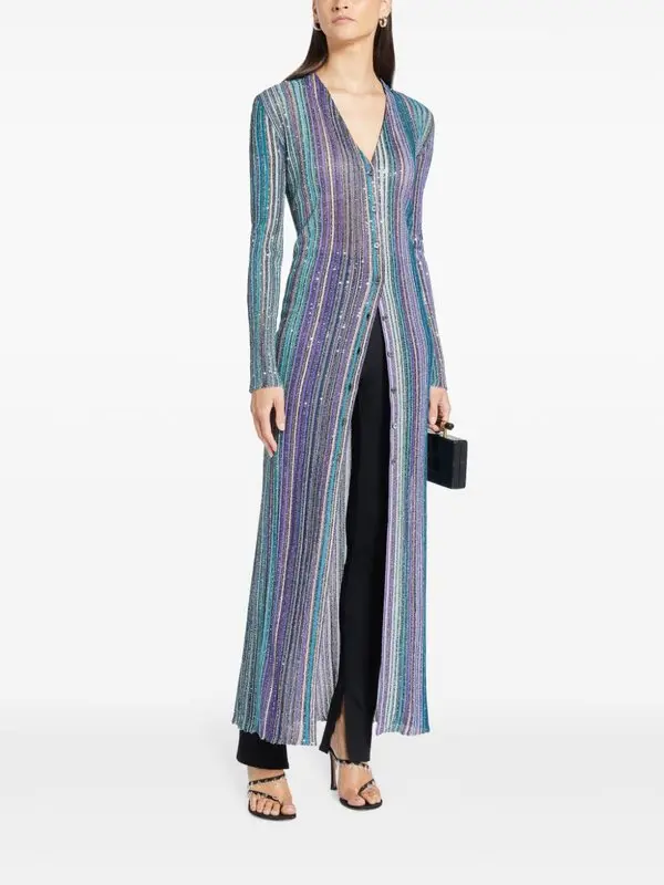 Missoni Sequinned Pleated Cardigan - Blue